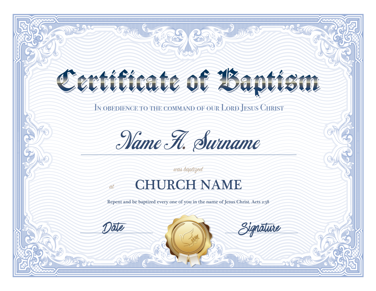  Free Template Certificate Of Baptism 3 30